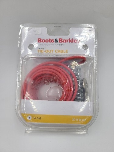 Boots & Barkley Heavy Tie-Out Cable Red 20 ft Dogs to 80lbs 083 05 0549 ...