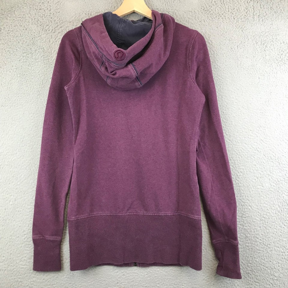 Lululemon Fleece Scuba Purple Stripe Full Zip Hoodie Jacket Sz 6 | eBay
