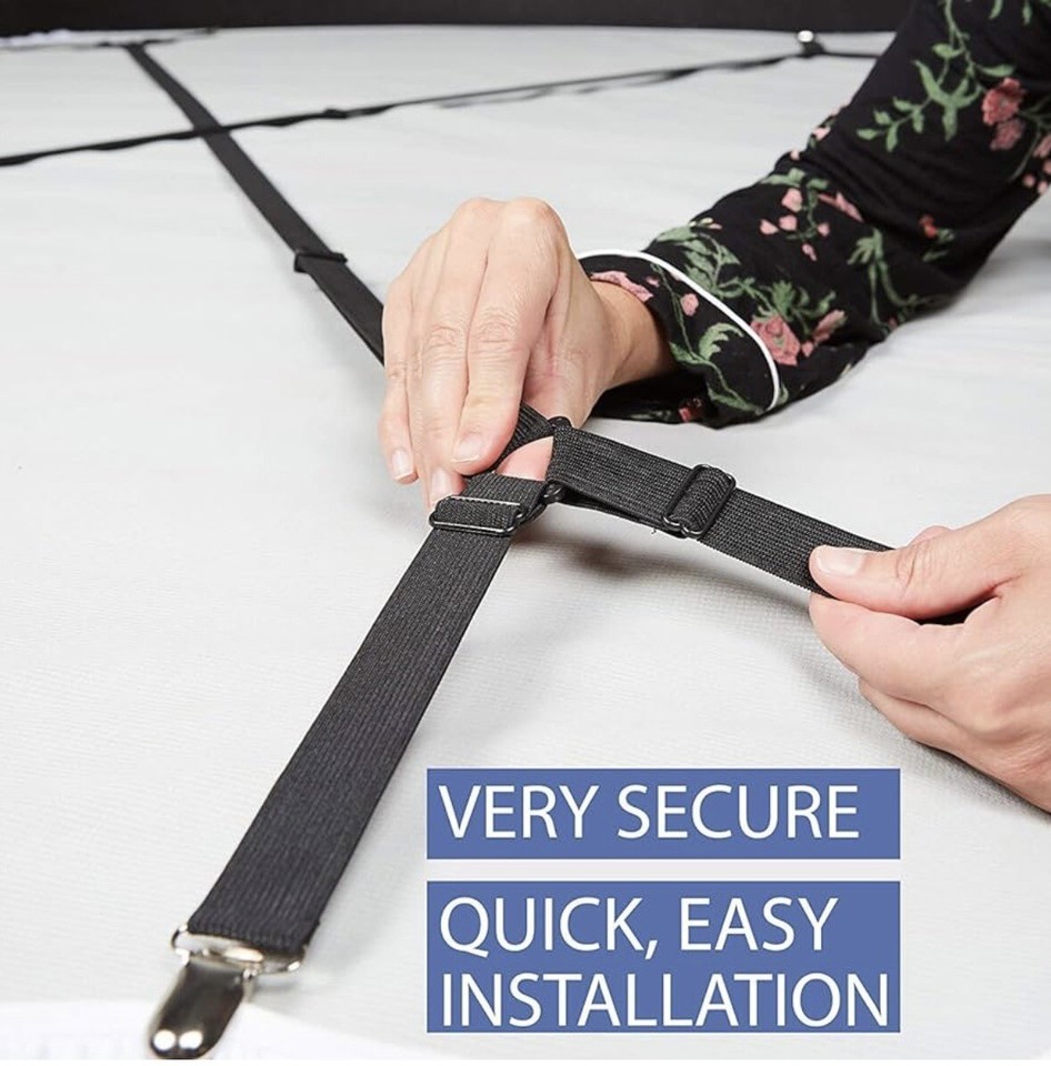 Bed Sheet Holder Fasten Straps Adjustable Suspenders Grippers Elastic ...