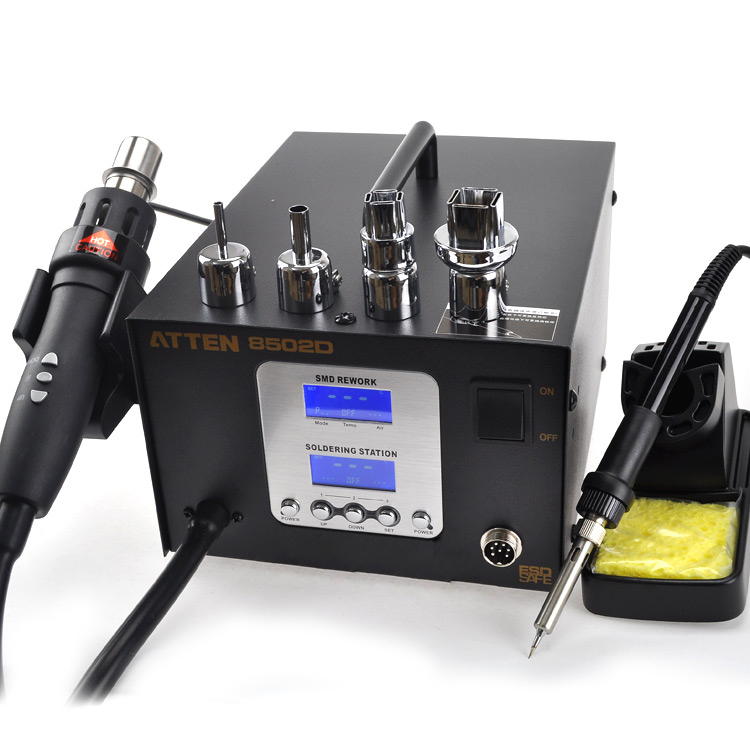 220v Dual LCD 2 in 1 ATTEN At-8502d 900w Pro Hot Air Rework Iron ...