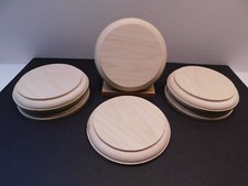 24pk Unfinished 1pc 4" Round Wood Base Wooden Plaque Sculpt Stand Craft ...