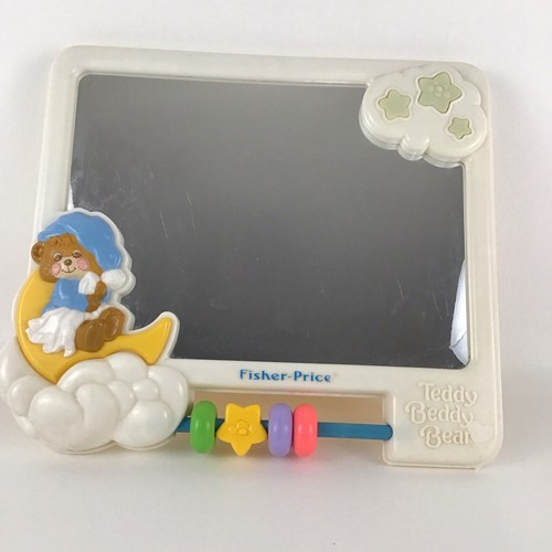 Fisher Price Teddy Beddy Bear Smile N Play Mirror Activity Baby Toy ...