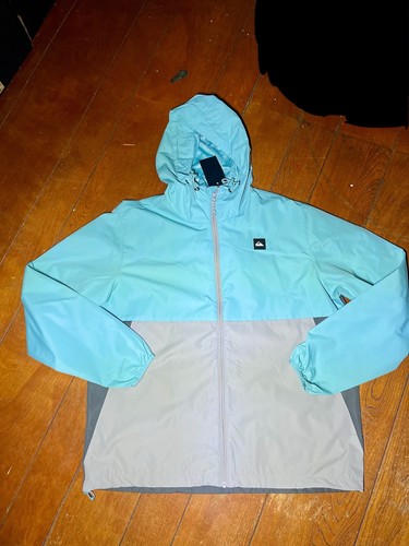 QUIKSILVER Overcast Windbreaker Aqua/Grey Men’s size XL (NWT) | eBay
