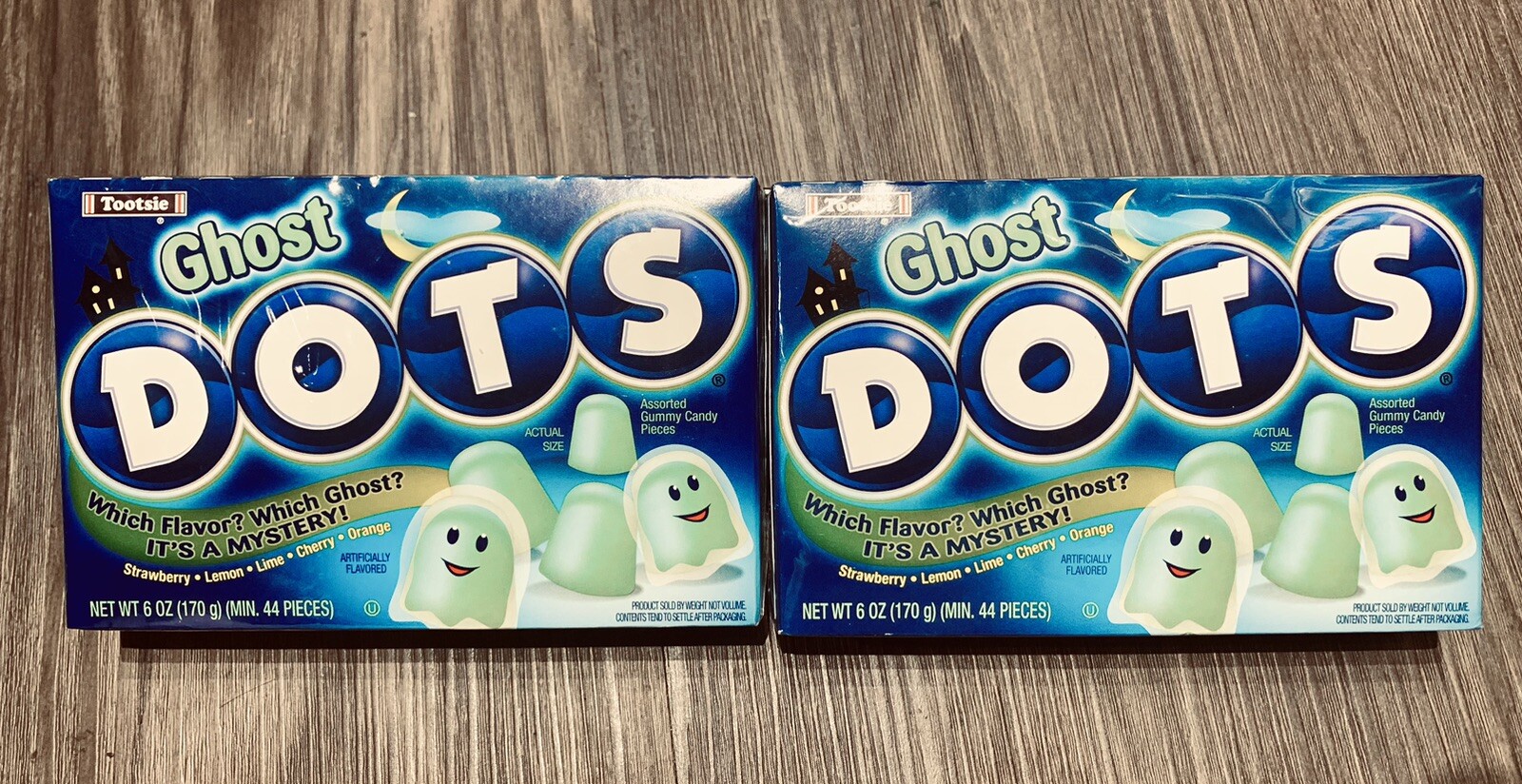 Lot of 2 Tootsie Ghost DOTS Halloween Candy Mystery Strawberry Lemon ...