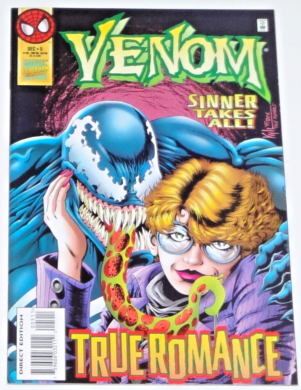 1995 MARVEL COMICS VENOM SINNER TAKES ALL #5 VF 2nd APPEARANCE SHE ...