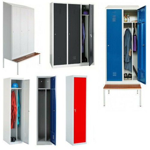 Spind mit Trennwand reine unreine Seite schwarz weiß Trennung ...