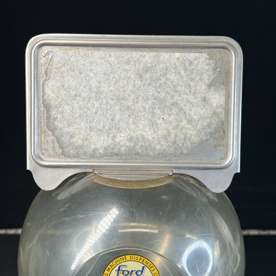 Vintage Ford Gum 1 CENT GUMBALL MACHINE w/ Plastic Globe Topper & Decal ...