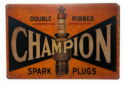 CHAMPION Metal Tin Sign Bar Pub Wall Decor Retro Art Craft 7-7/8"x11.75 ...