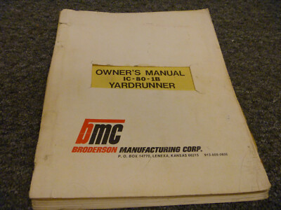 Broderson BMC IC-80-1B Carrydeck Crane Yardrunner User Owner Operator ...
