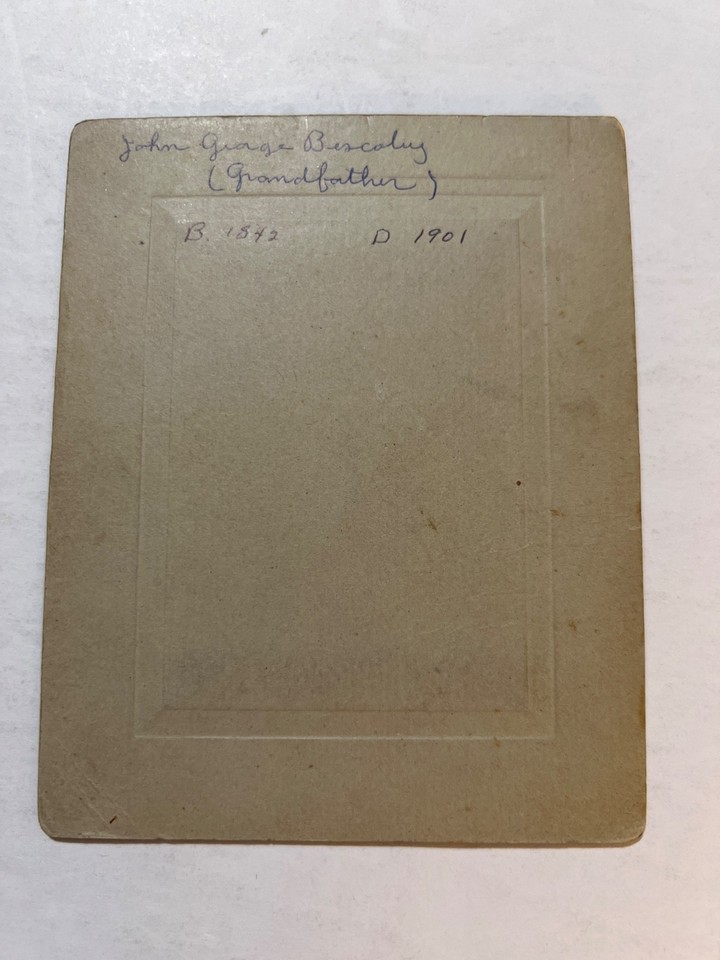 VTG Cabinet Photo Handsome Male with Mustache John George Bescoby | eBay