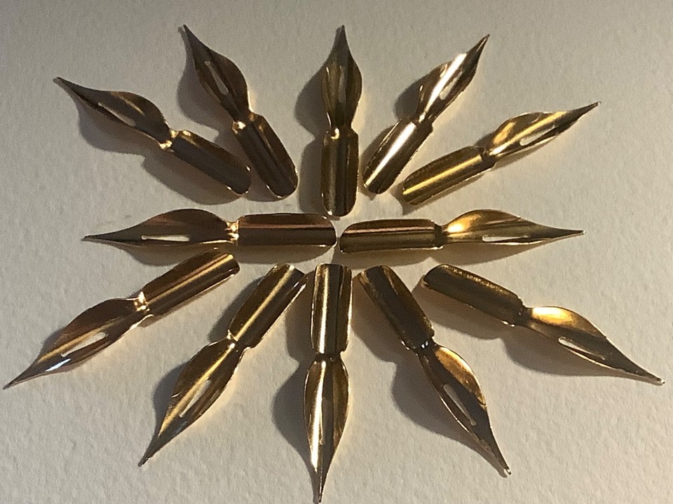 Vintage Dip Pen Nibs x 12 'Chimes' of Liverpool Pens Nibs Excellent NOS ...