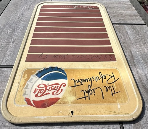 Vintage Pepsi Cola Light Refreshment Menu Board Metal Sign Stout Sign ...