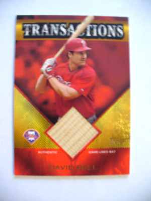 MLB - 2003 Topps Transactions Game-Used Bat Relic Card "David Bell ...