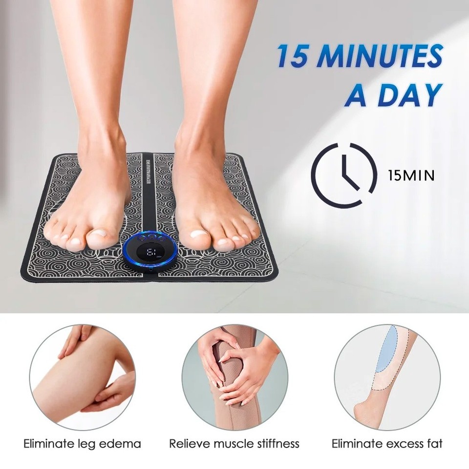 EMS Foot Massager Leg Electric Deep Reshaping Kneading Muscle Pain ...