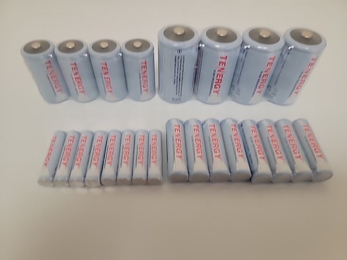 Tenergy 24PCS NiMH Rechargeable Batteries Cells 1.2V Combo 8AA+8AAA+4C ...