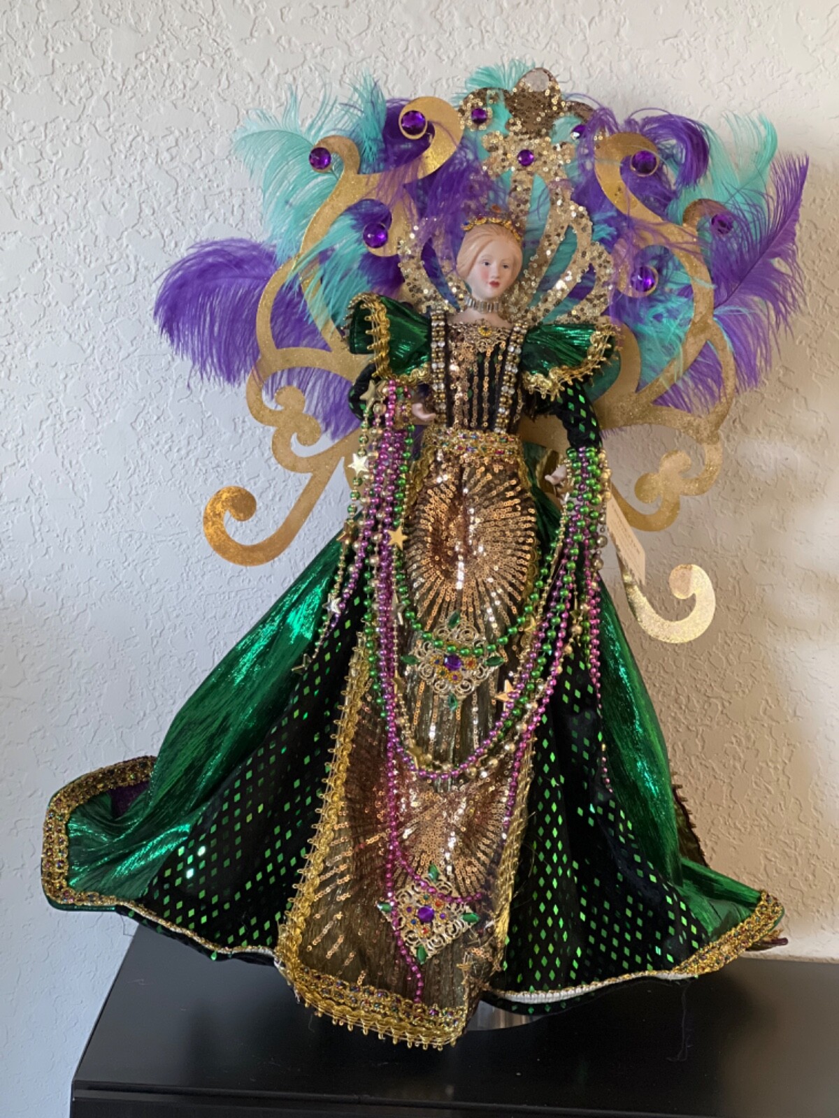 Trimsetter Dillard's Merry Mardi Gras Collection 27" Angel Figurine NEW ...