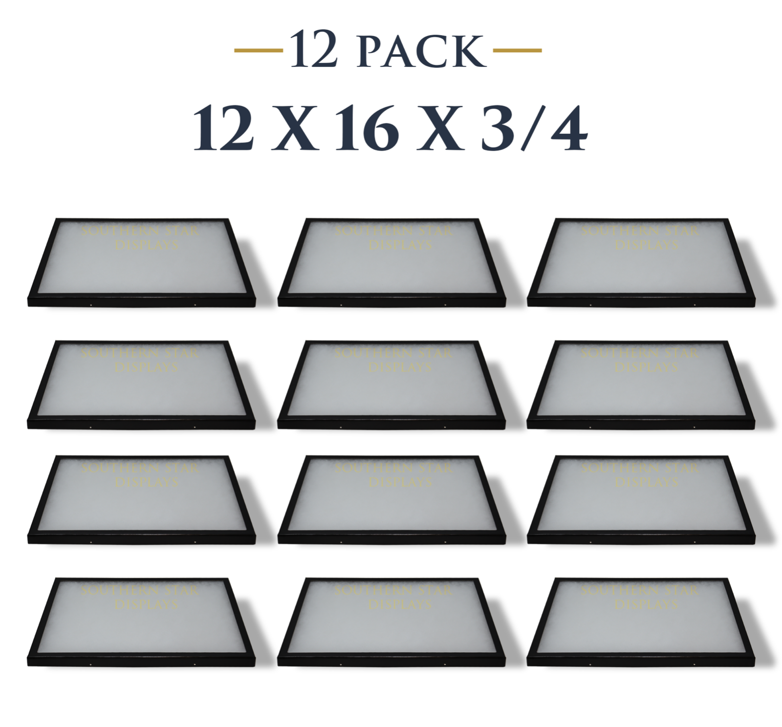 12 Pack of 12 x 16 x 3/4 Riker Display Cases Boxes for Collectibles ...