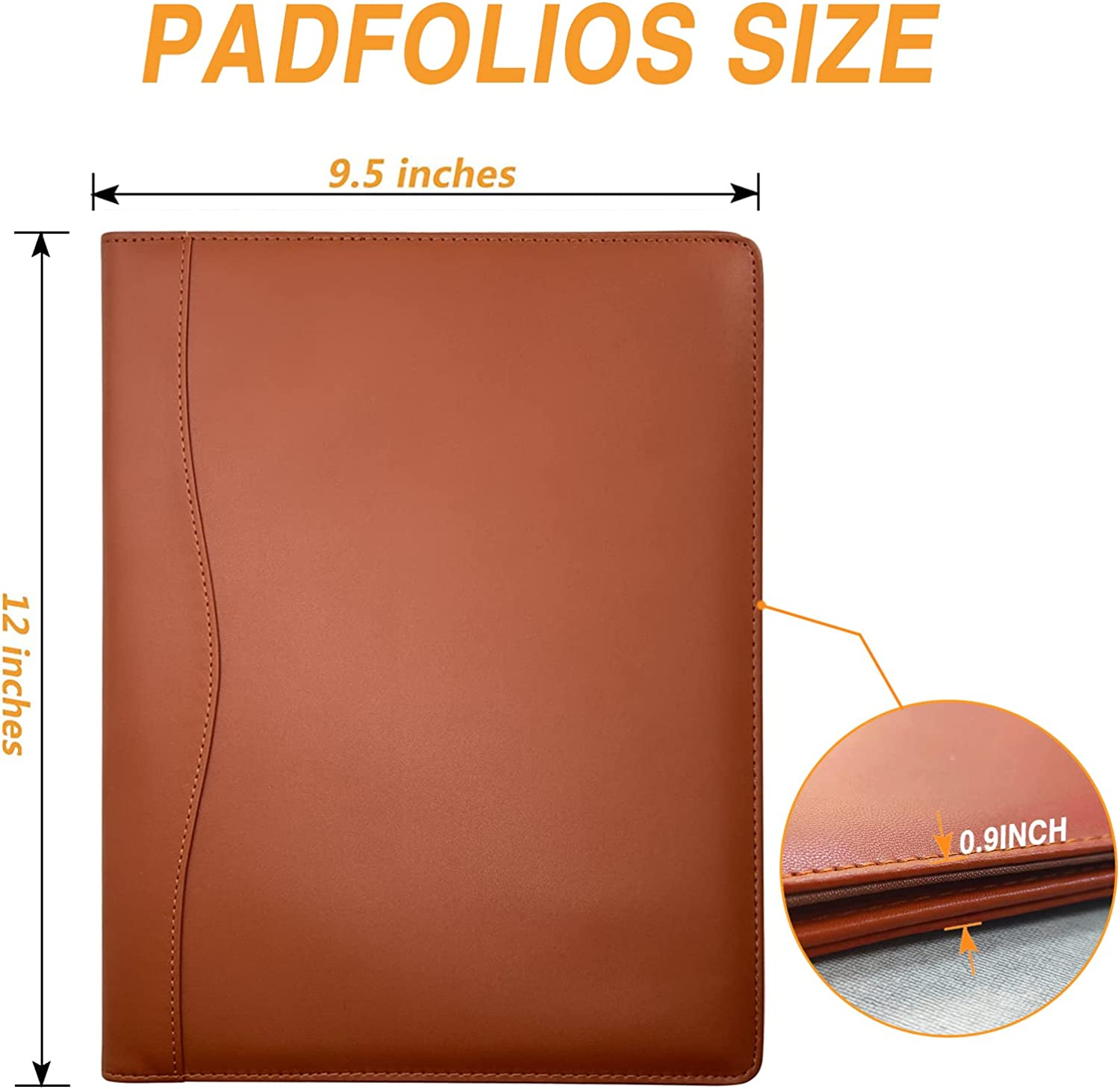(Brown) Leather Portfolio Folder Padfolio Business Padfolio Organizer ...