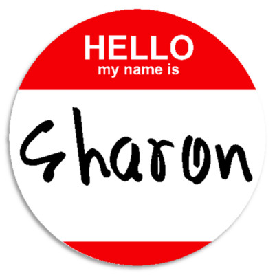 Hello My Name Is Sharon - Circle Sticker Decal 3 Inch - Customizable ...