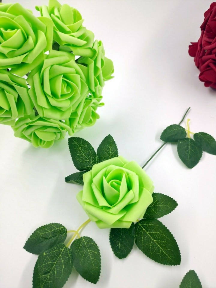 US 25/50pcs Royal Blue Foam Roses Decoration DIY for Wedding Party Baby ...