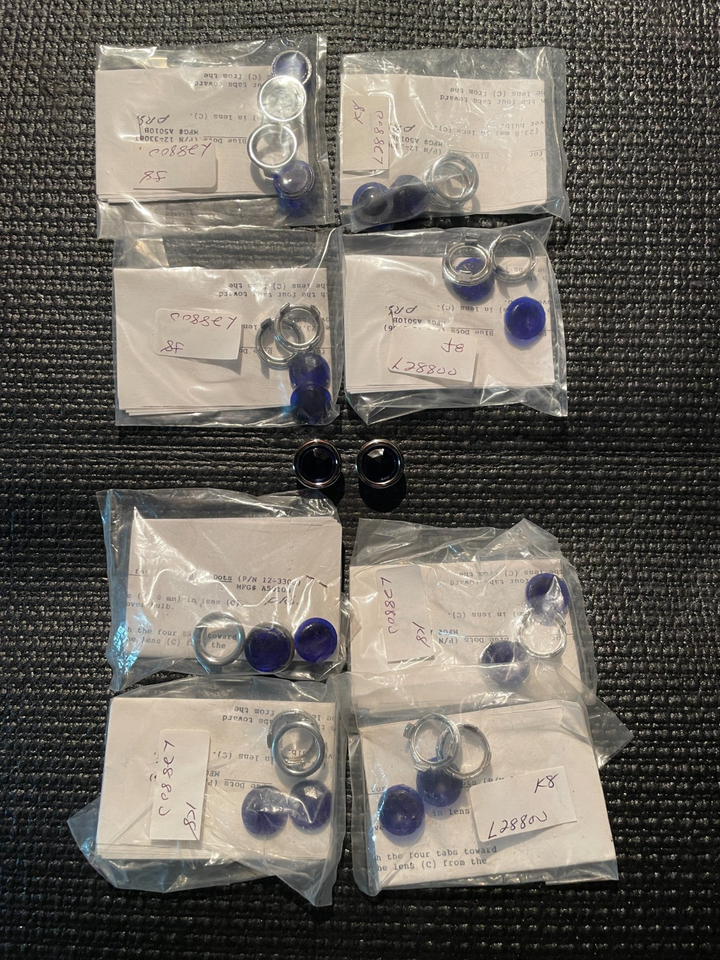 Glass Blue Dot w/ Chrome Metal Rings Rims - Tail Light Dots | eBay