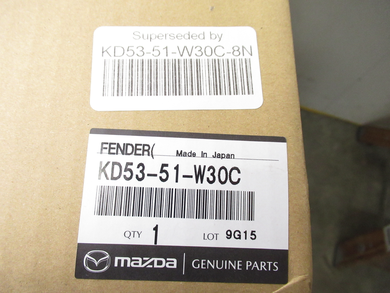 Genuine OEM Mazda KD53-51-W30C-8N Driver Front Wheel Opening Fender ...