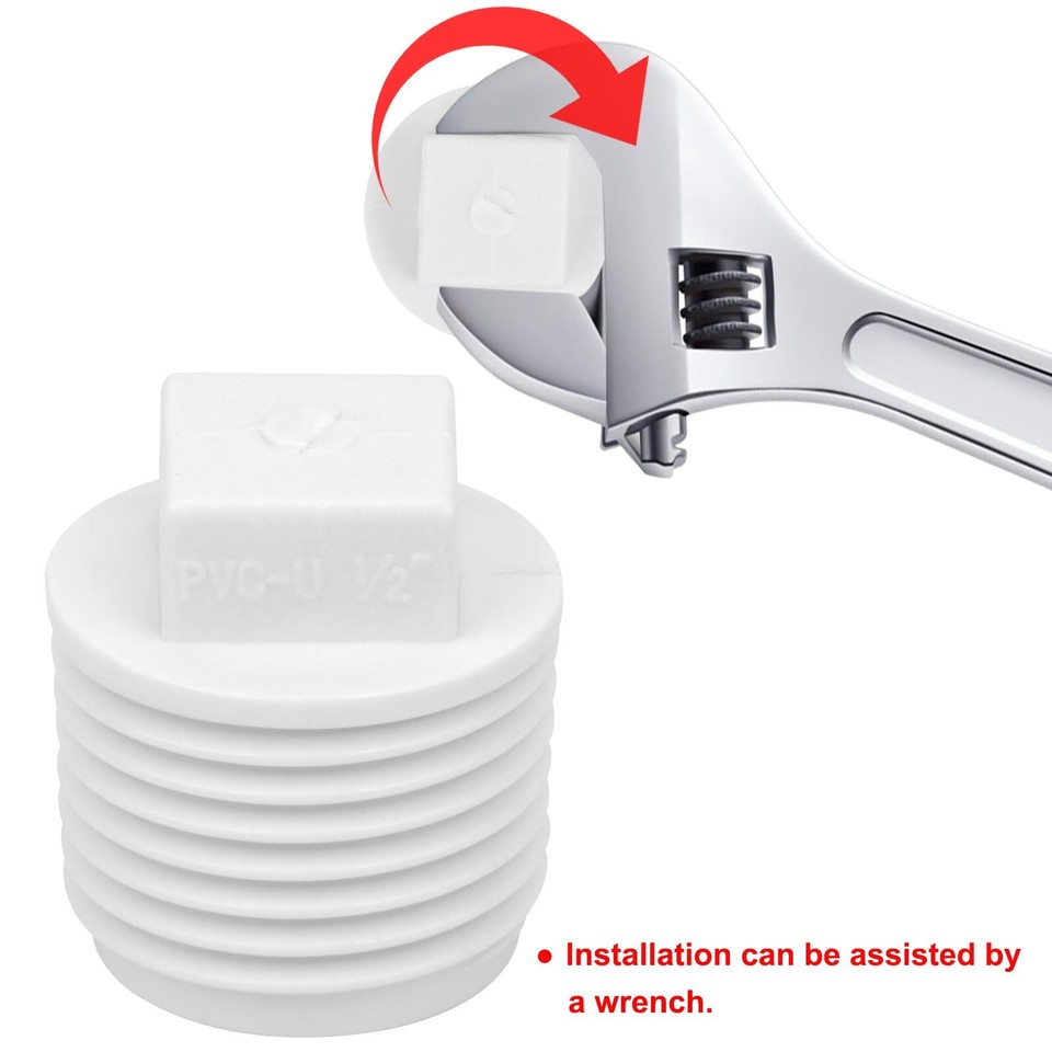 20Pack 1/2 Inch PVC Male Threaded Pipe End Cap SCH40 PVC Pipe Male ...