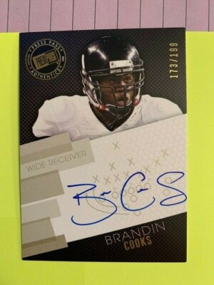 2014 PRESS PASS AUTHENTICS BRANDIN COOKS AUTOGRAPH ROOKIE ~ 173/199 ~ # ...
