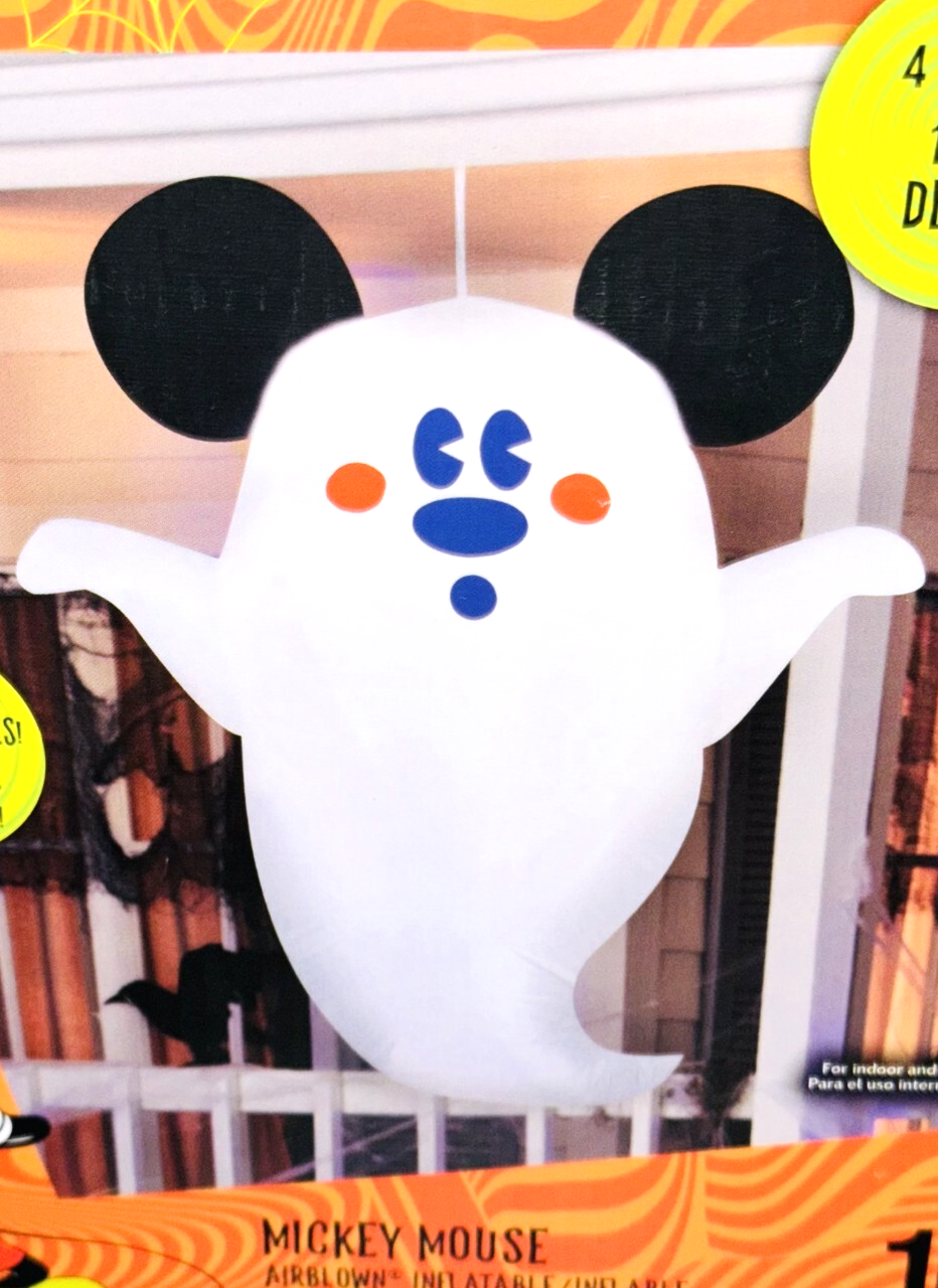 New 4' DISNEY MICKEY MOUSE HALLOWEEN AIRBLOWN INFLATABLE GHOST BOO ...