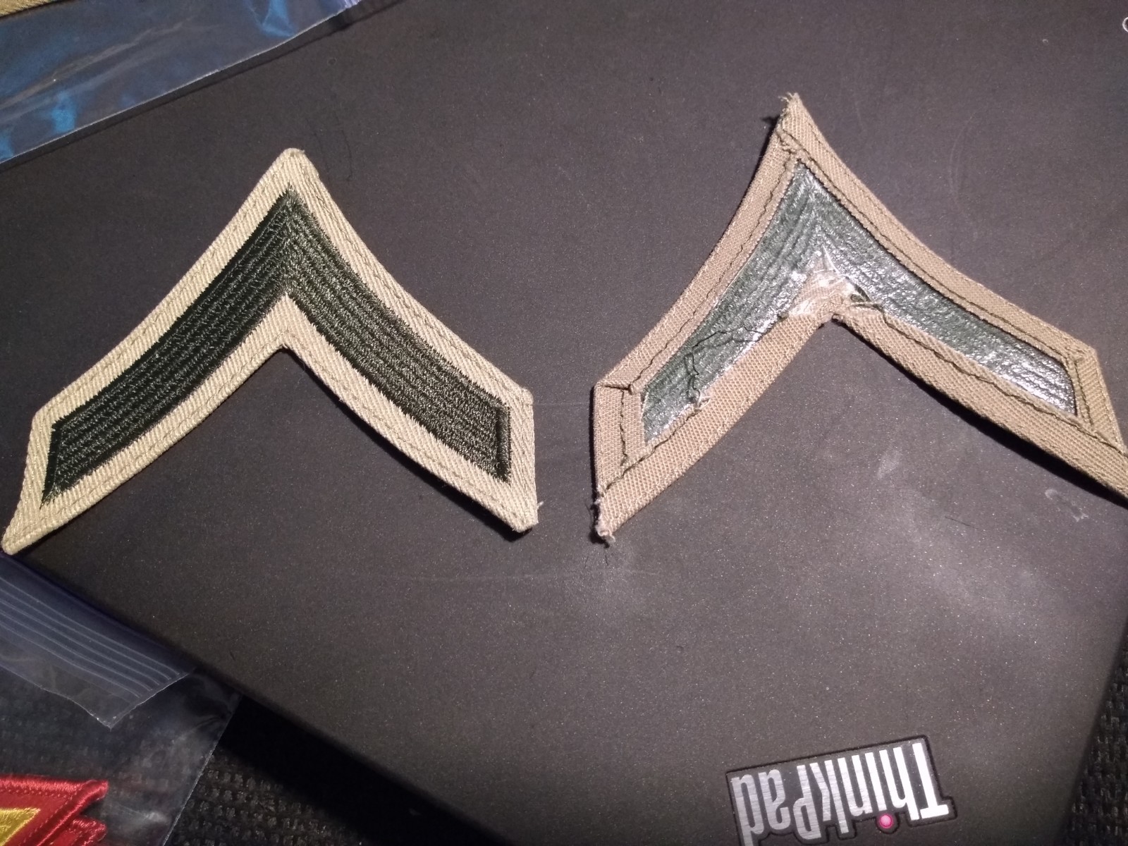 USMC Private First Class PFC Marines E2 Chevrons PATCH set! green/khaki ...