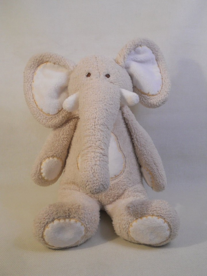 Large Animal Adventure cream color Elephant soft plush stitched tummy ...