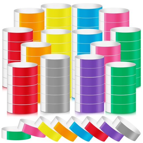 2400 Colored Paper Bracelets - Lightweight Wristbands for Events (Red ...