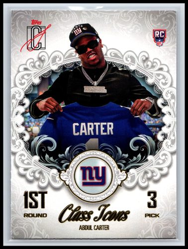 Abdul Carter RC Class Icons CI-16 2025 Topps Signature Class Giants ...