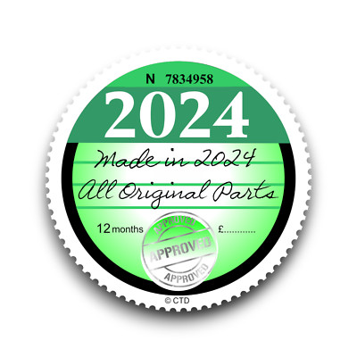 2024 Green Tax Disc Replacement Retro Vinyl Sticker Decal For Car ...