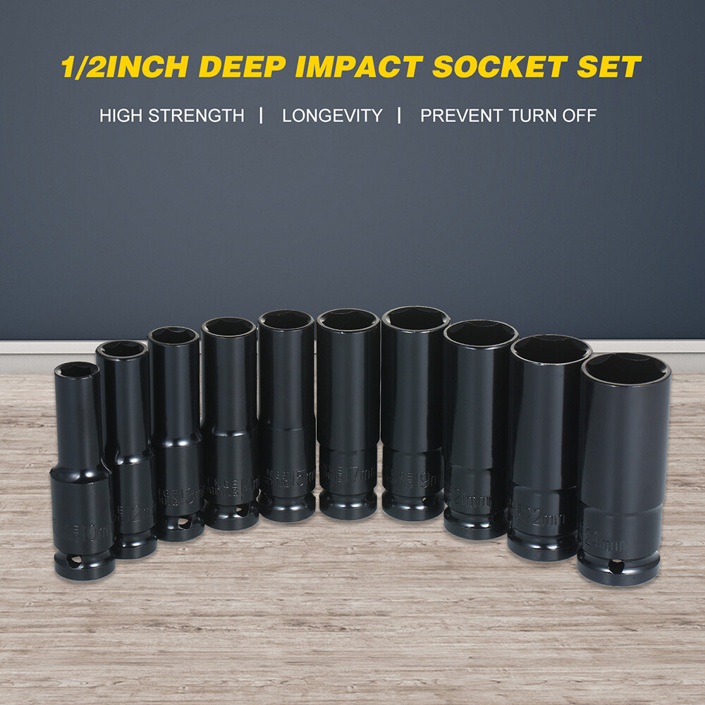 6 Point Axle Hub Nut DEEP IMPACT Socket Set 1/2"Dr Thin Wall Drive ...