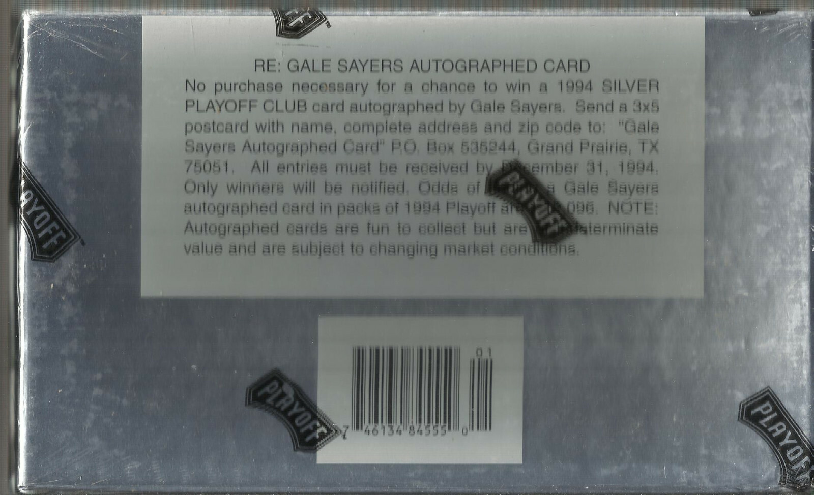 1994 Playoff Football SEALED BOX TEKCHROME (GALE SAYERS AUTO?) ALLEN ...