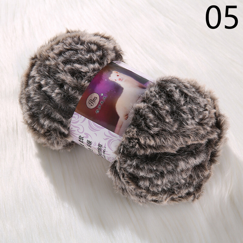 50g Faux Fur Mink Wool Yarns Hand Knitting Anti-pilling Fleece Blend ...