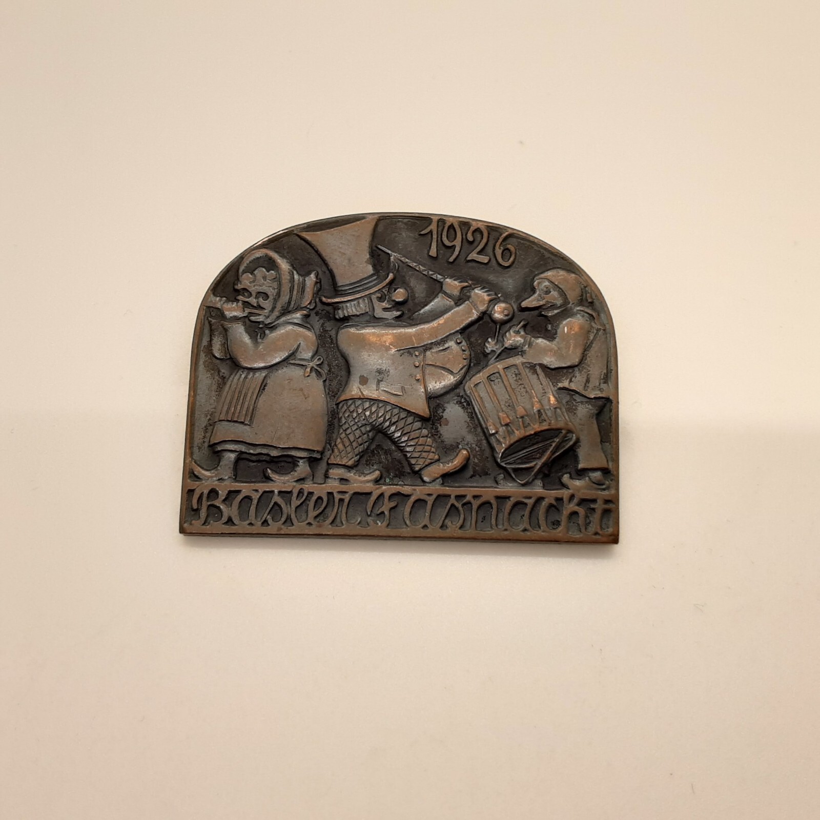 1926 Basler Fasnacht Swiss German Carnival Copper Pin - Gem