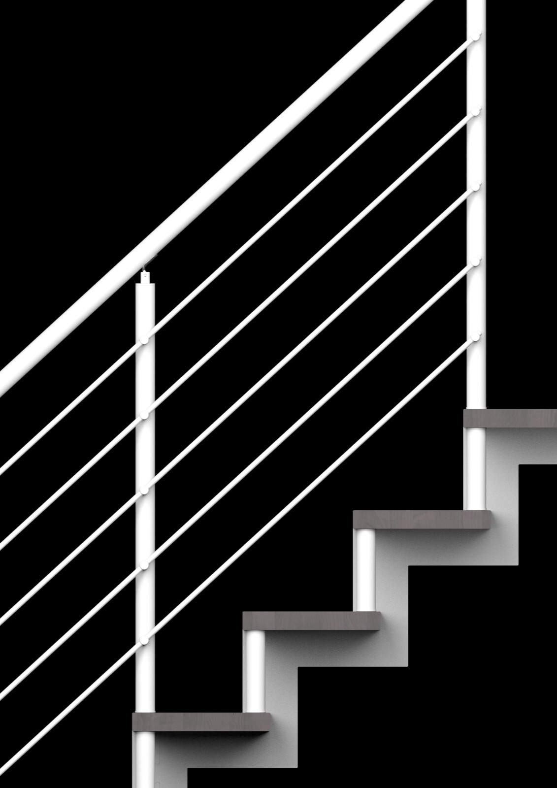 Indoor Straight Winder Staircase Stairs Kit One Side Z-Shape Steel ...