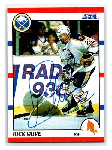 1990-91 SCORE RICK VAIVE VINTAGE NHL AUTOGRAPHED HOCKEY CARD #103 NICE ...