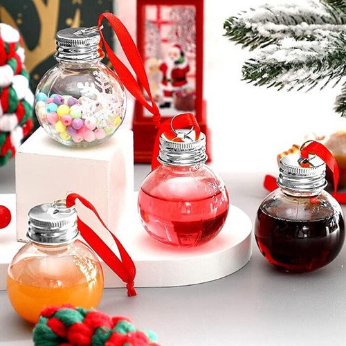12Pcs 50ml Liquid Bottle Christmas Tree Hanging Fillable Baubles Ball ...