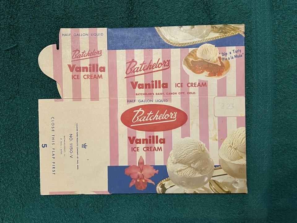 Vintage Batchelor’s Dairy Ice Cream Carton Canon City CO NOS | eBay