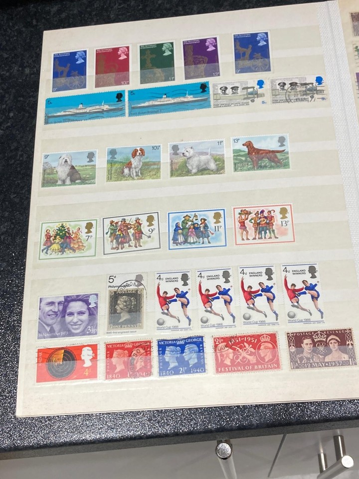 Vintage British stamp album stock book with stamps 1930's onwards | eBay UK