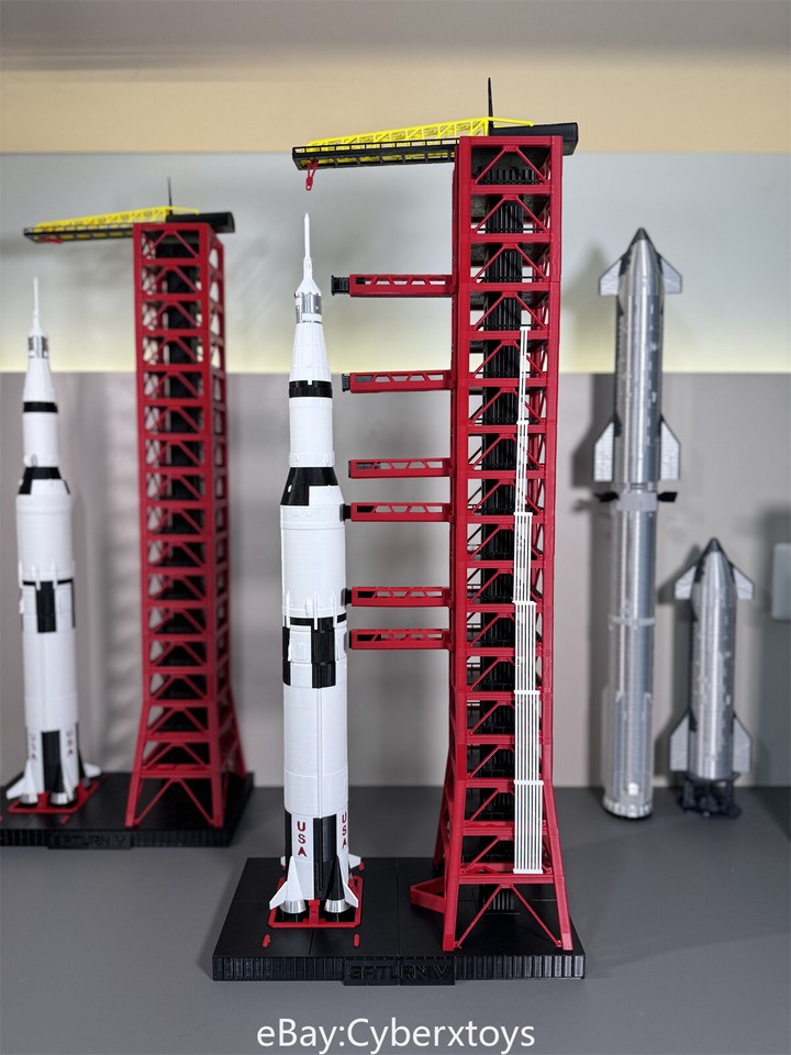 1/200 Scale NASA Saturn V with Launching Tower Frame Model 3D Build ...