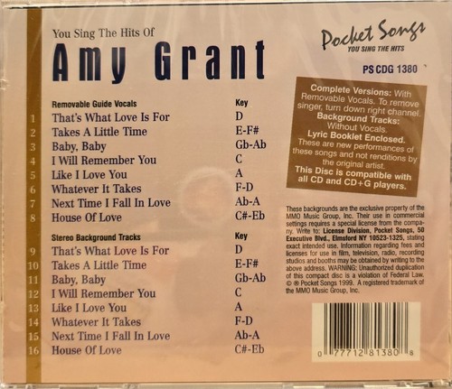 13580 AMY GRANT POCKET SONGS KARAOKE CDG LOT MI | eBay