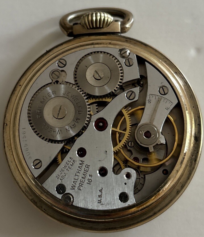 Vintage Waltham Premier 16s 21Jewels Working Pocket Watch 10k Rolled ...