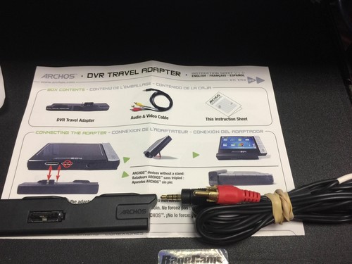 ARCHOS DVR TRAVEL ADAPTER SNAP ON & 3 WAY RCA AV FOR AV-404+504+604+704 ...
