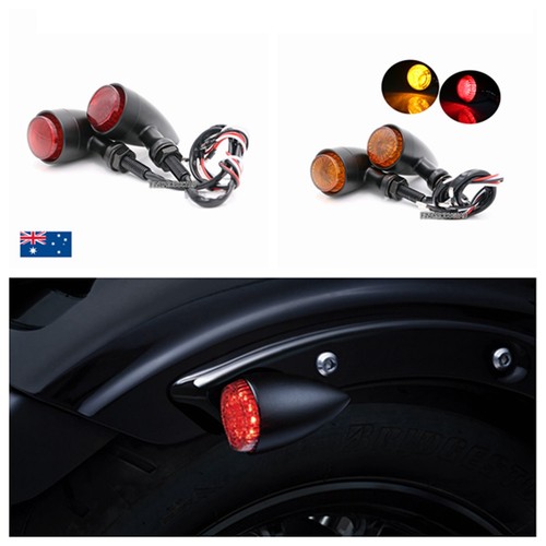 Matt Black Torpedo LED Turn Signal indicator Light Harley Chopper ...