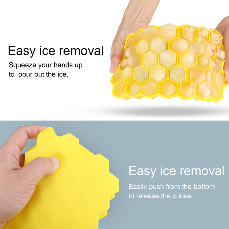 Premium Ice Cube Trays Silicone Hexagonal Ice Cube Molds with Sealing ...