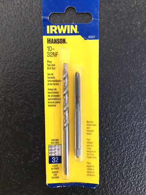 IRWIN HANSON 80221 #10 - 32 NF PLUG TAP AND DRILL BIT SET | eBay